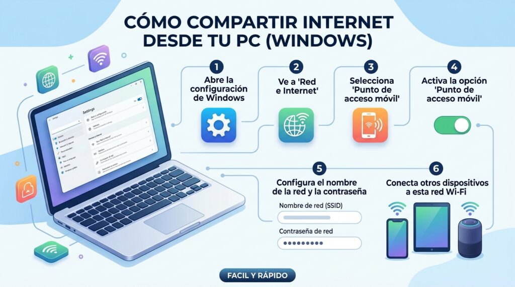 Cómo compartir Internet desde tu PC (Hotspot Wi-Fi) en Windows 10 y 11 ...